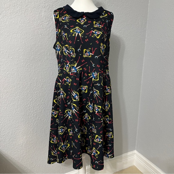 Hot Topic | Dresses | Sailor Moon Womens Dress Bow And Moon Stick Print ...